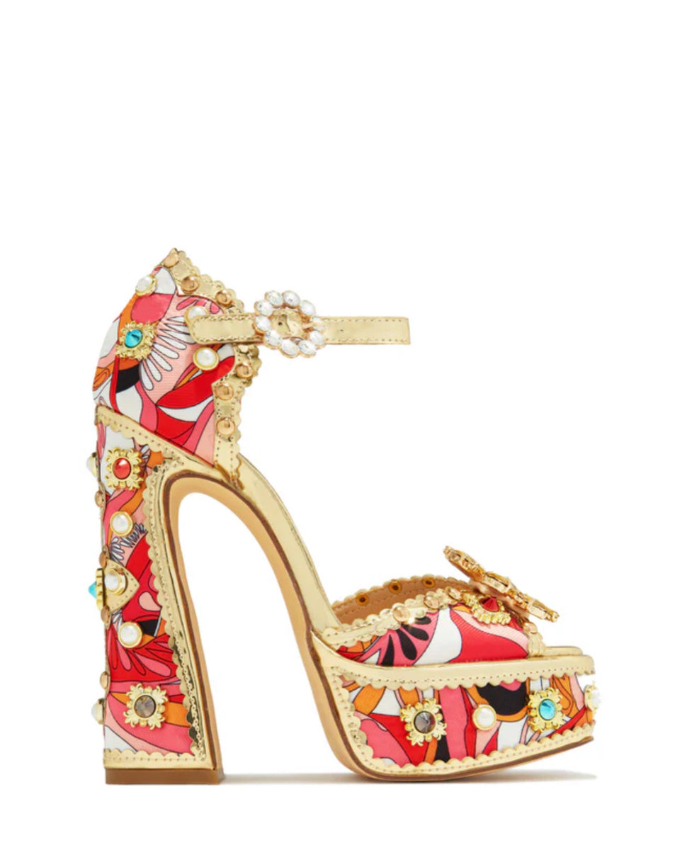 JEWELED PLATFORM HEELS-RED – Fly Shoe Boutique and Accessories