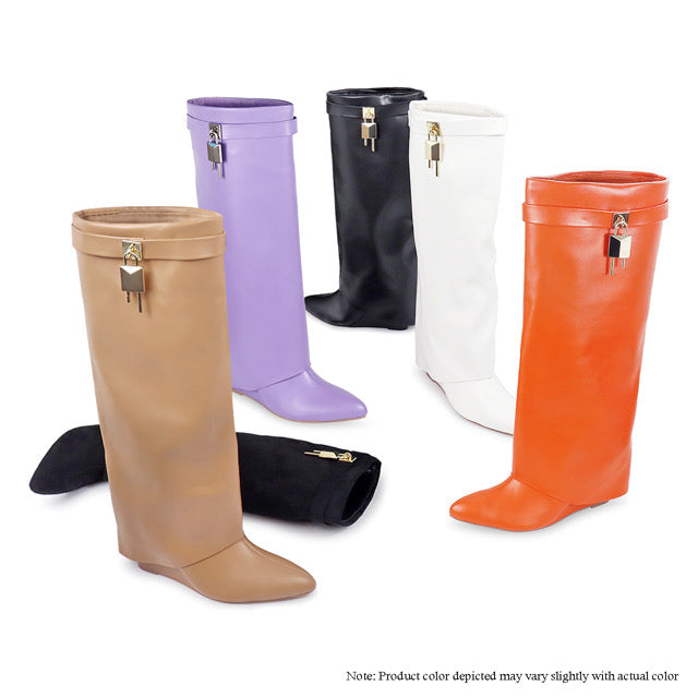 MUTTO WEDGE KNEE HIGH BOOTS-NUDE – Fly Shoe Boutique and Accessories